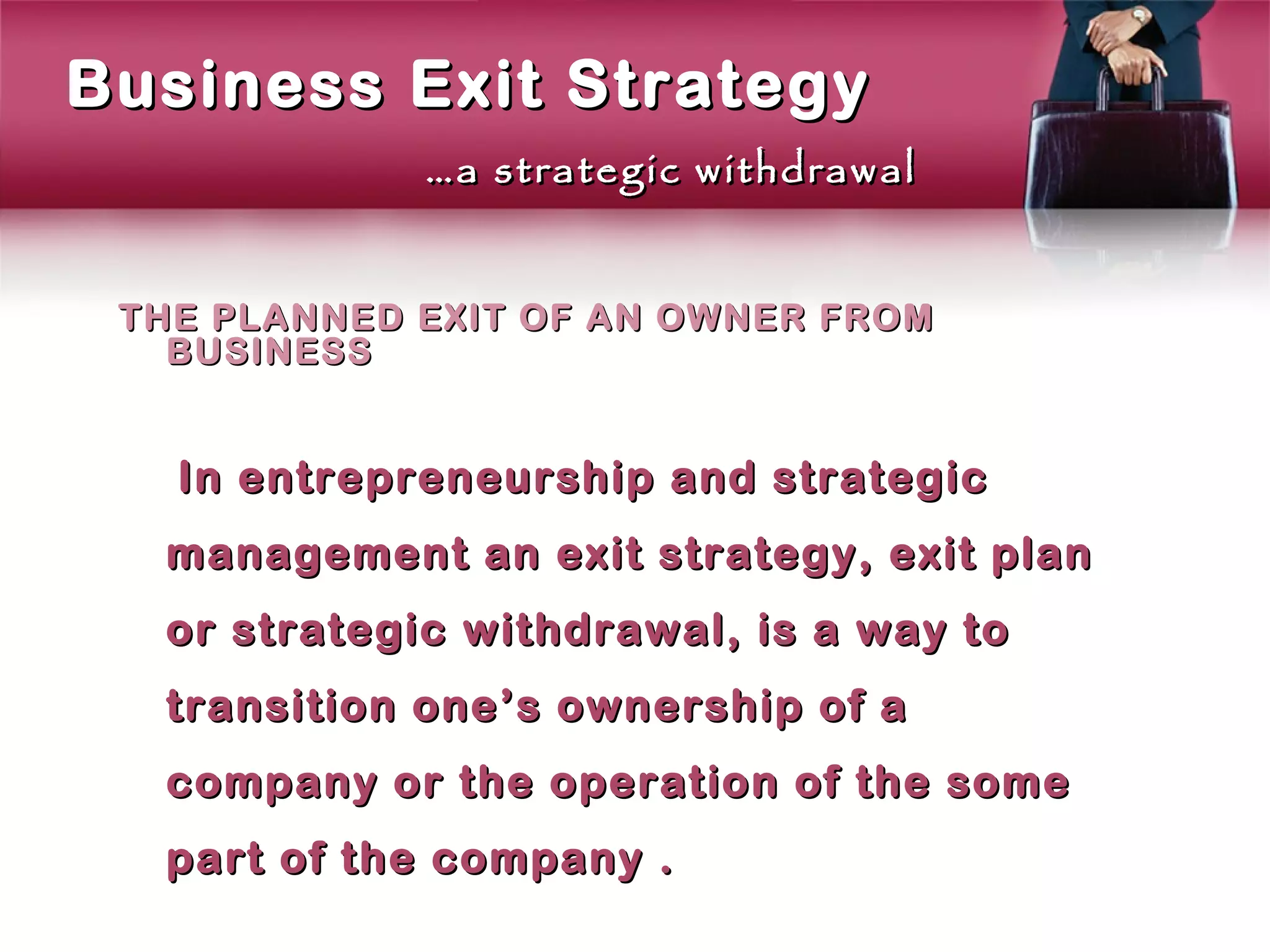 Business Exit Strategy | PPT