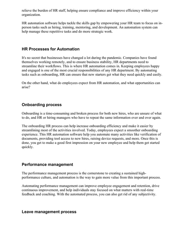 HR process automation | A step forward from HR outsourcing | HRMS ...