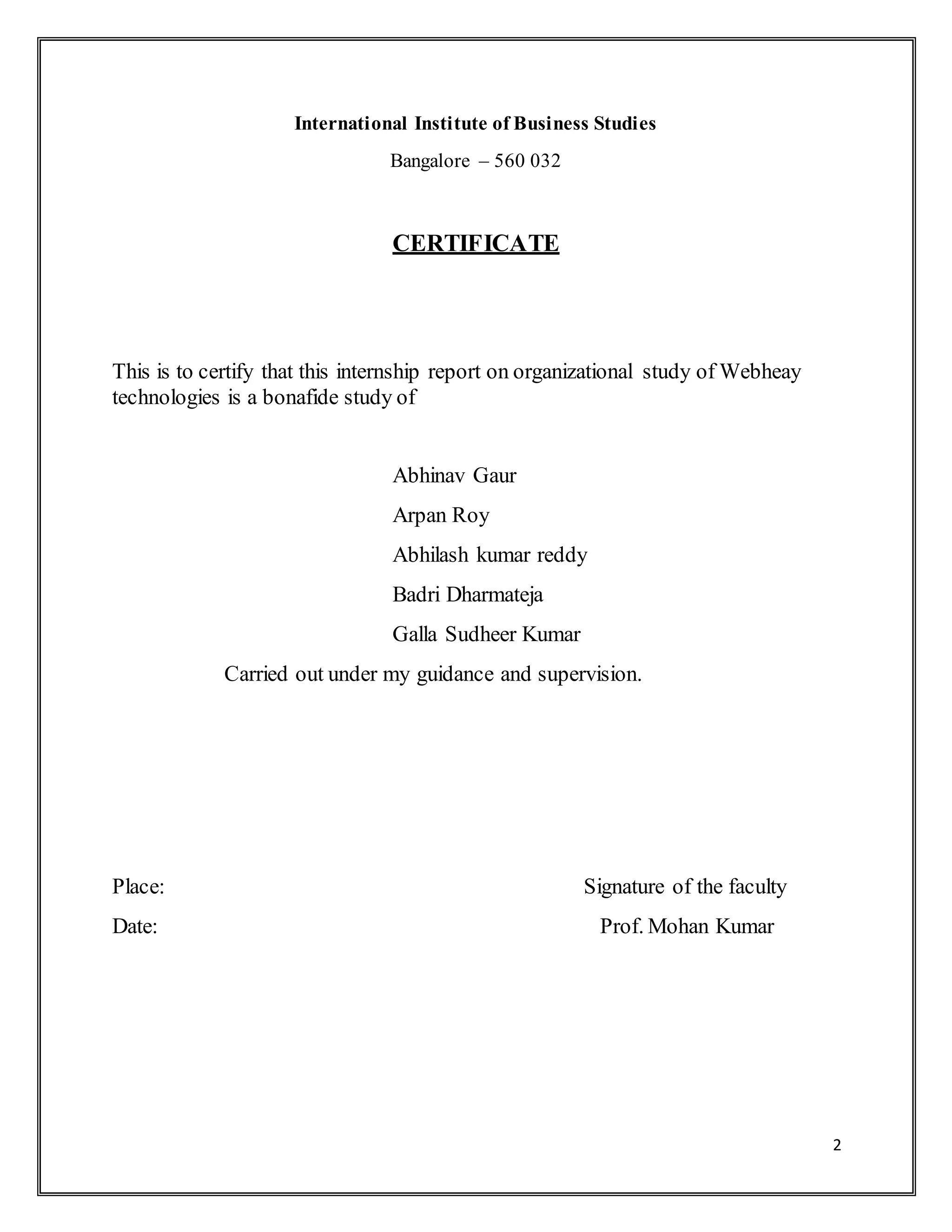 Digital Marketing Business familiarization Report | DOCX