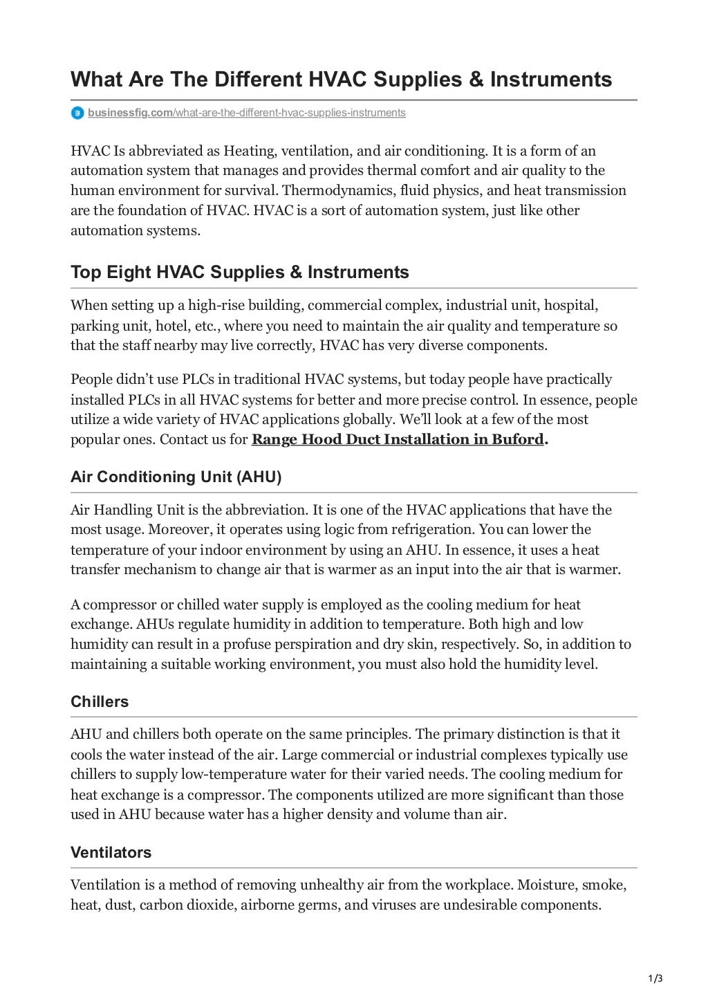What Are The Different HVAC Supplies & Instruments | PDF