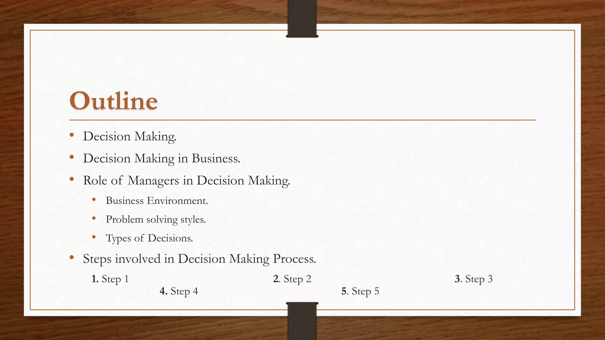 Decision Making In Business | PPTX