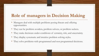 Decision Making In Business | PPTX