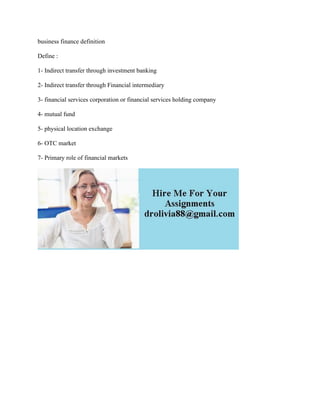 business finance definition Define - 1- Indirect transfer through in ...