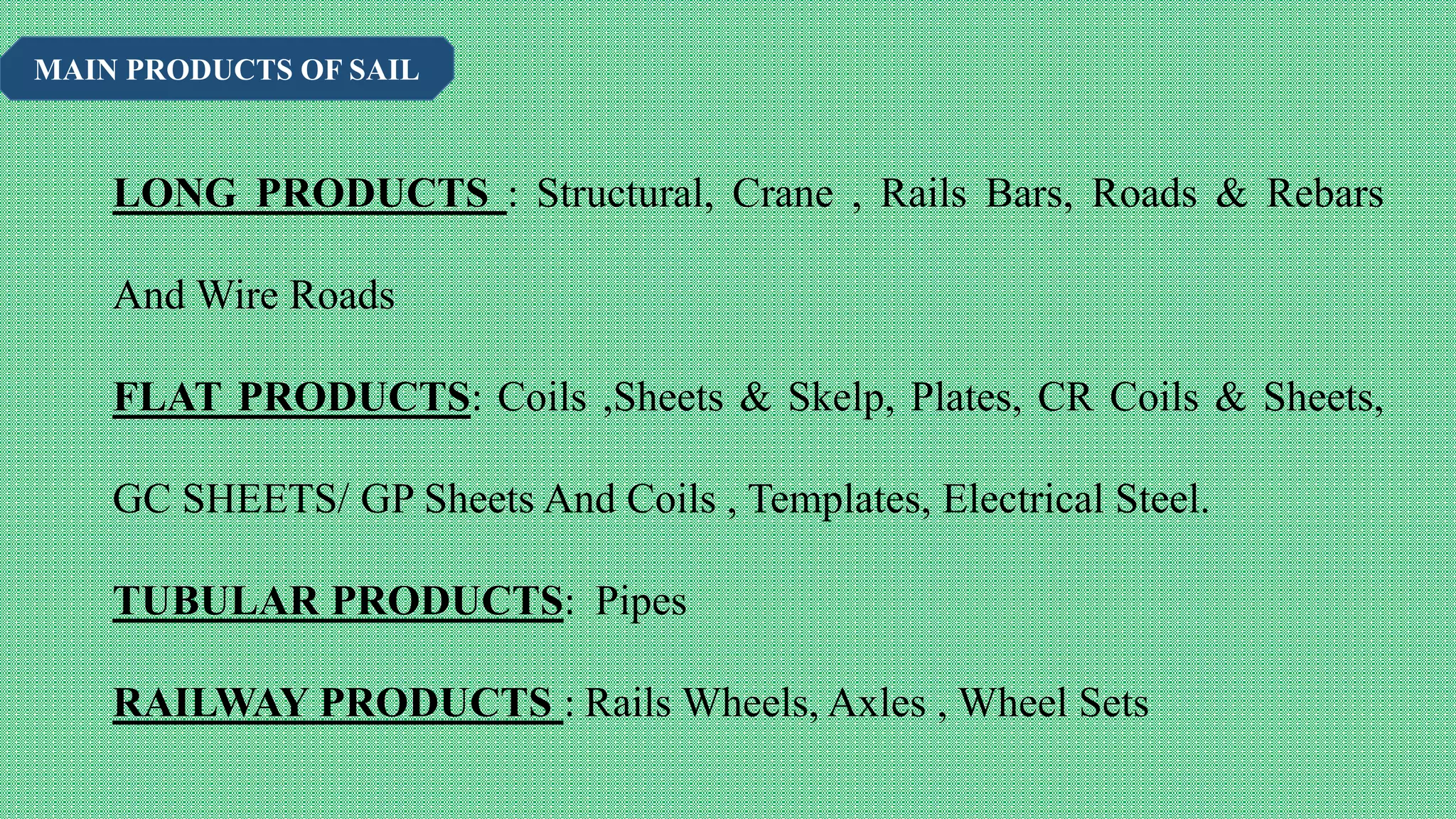 PRESENTATION ON SAIL | PPTX