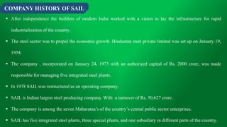 PRESENTATION ON SAIL | PPTX