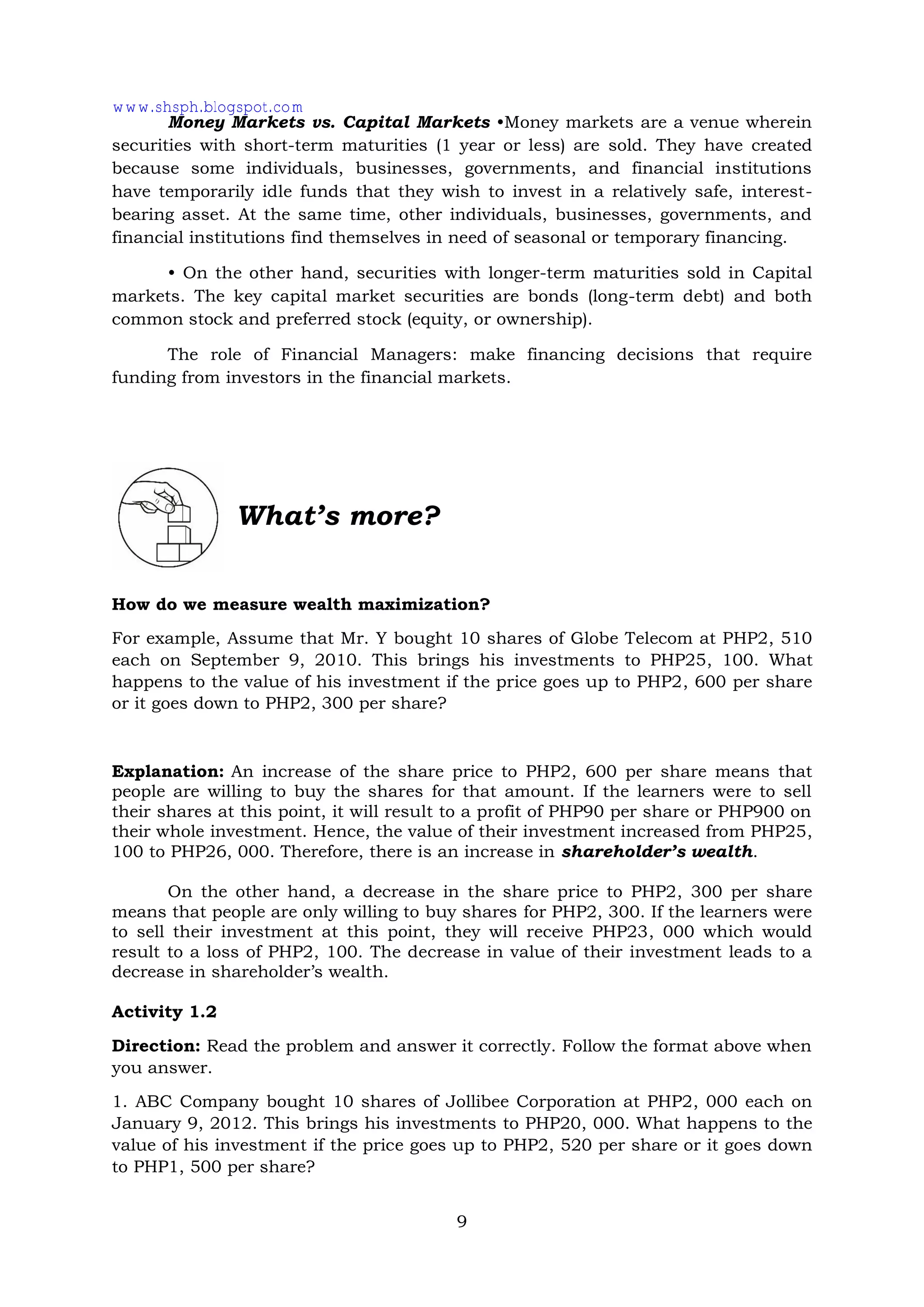 Business Finance Module 1 Pdf