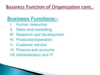 Business function in organization | PPTX