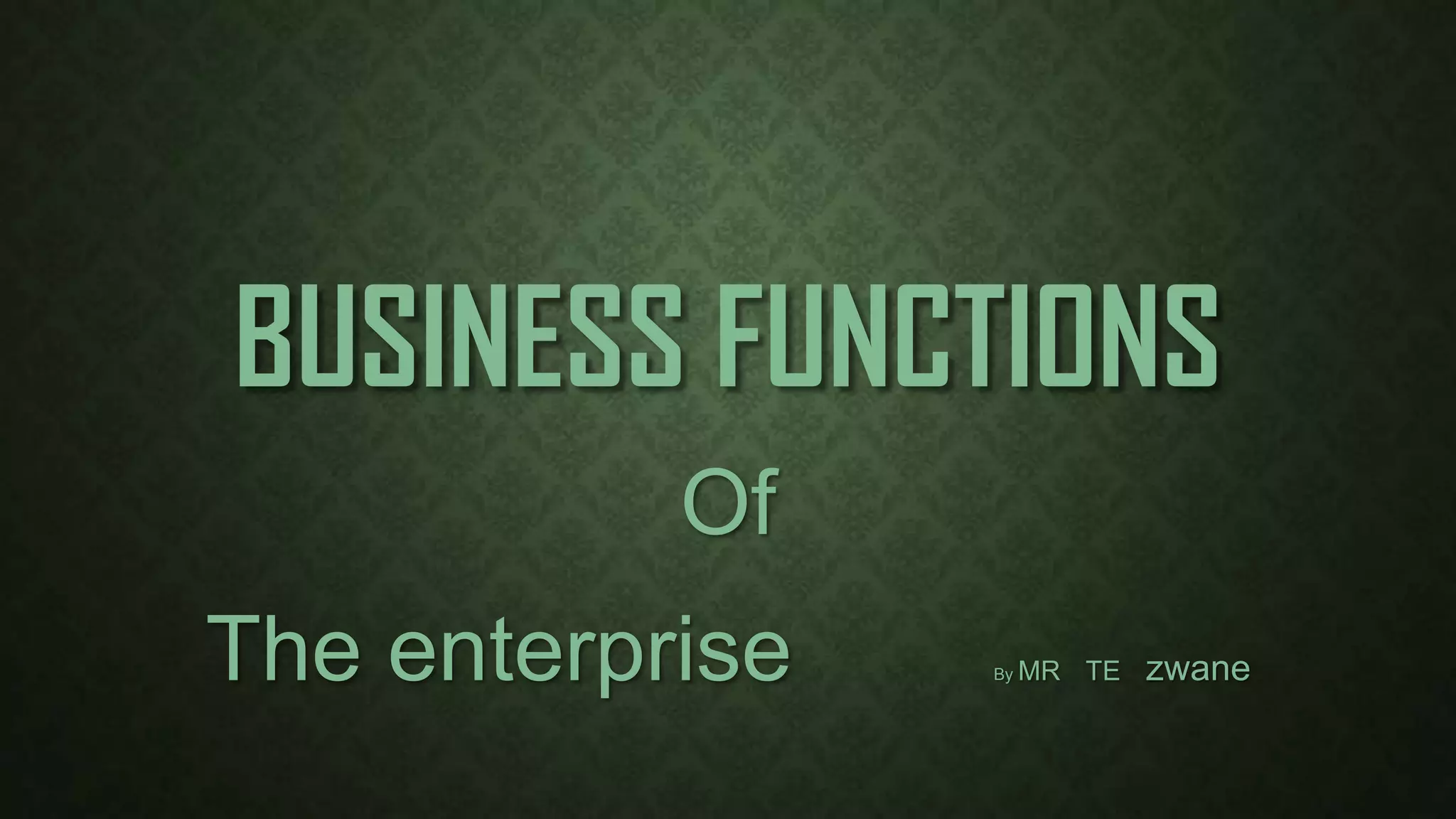 Business functions | PPTX