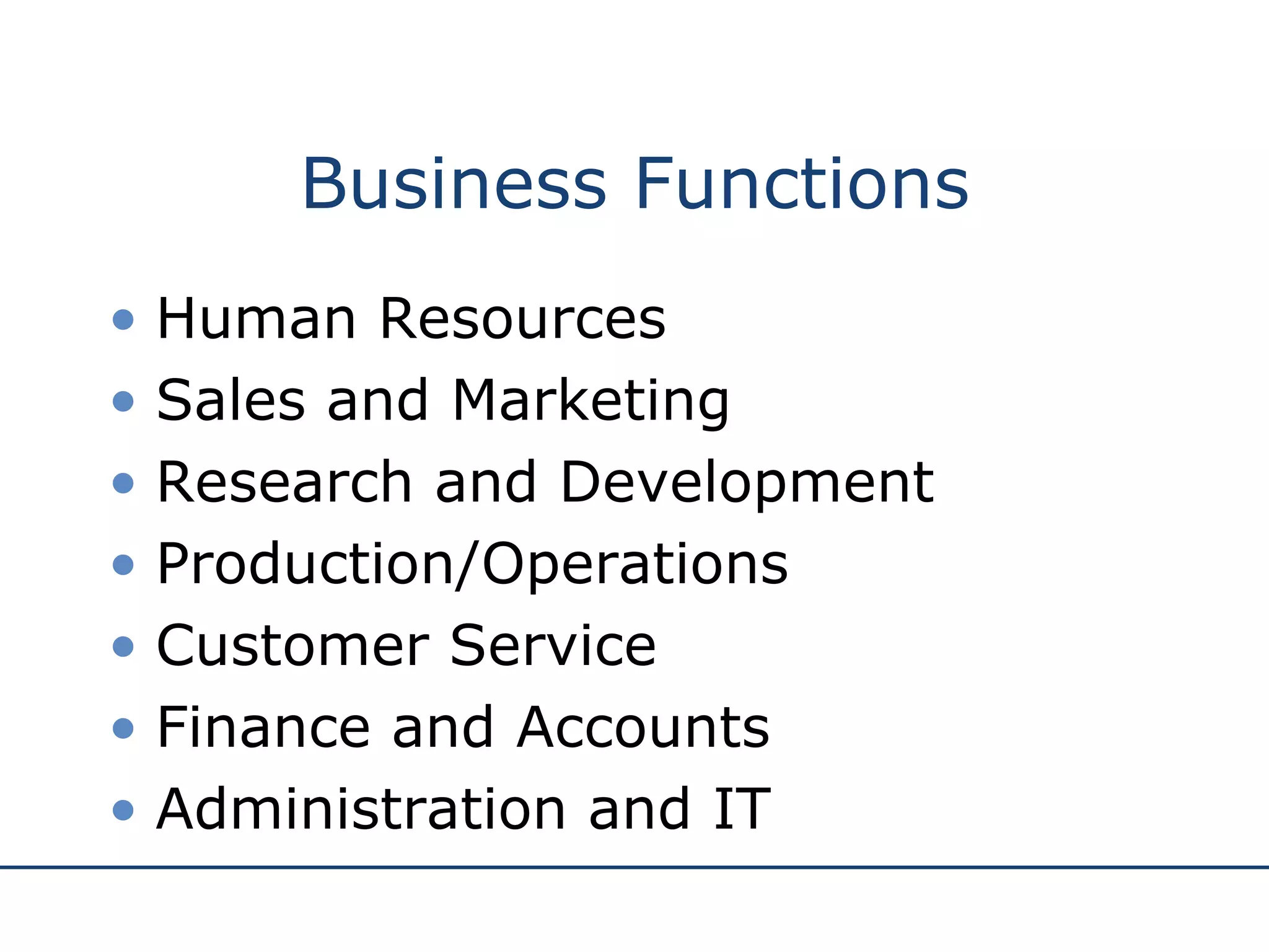 Business Functions And Organisation | PPT
