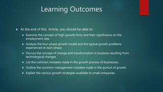 Business Growth Learning Outcomes | PPTX | Mergers and Acquisitions ...