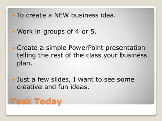 Business Idea - Practical Task | PPTX