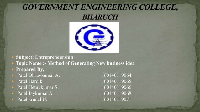 Business idea generation method | PPTX | Startups | Business