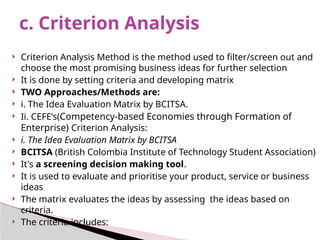 Business idea screening using different approaches | PPT
