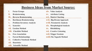 Business Ideas Generation Techniques.pptx | Business | Business and Finance