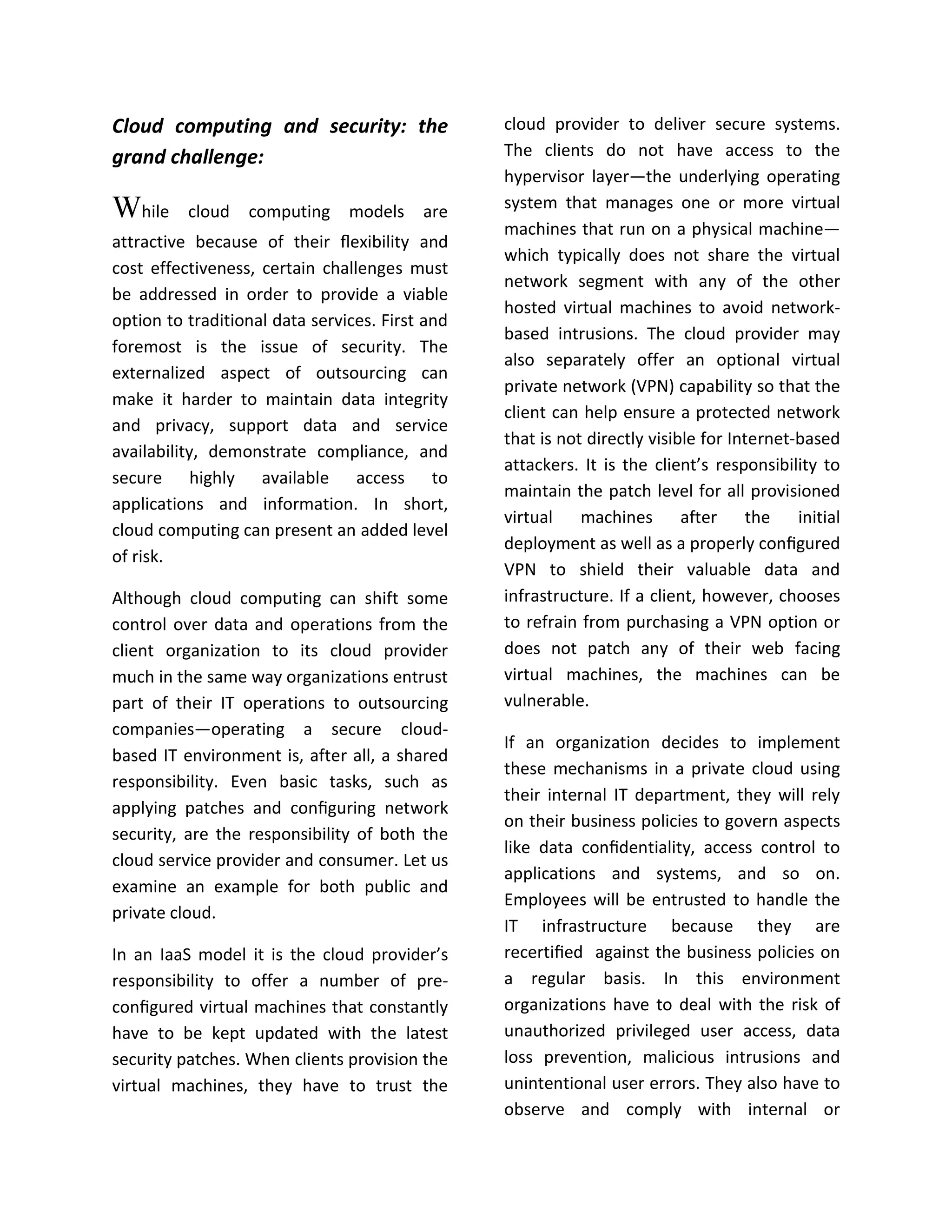 Business implementation of Cloud Computing | DOCX | Cloud Computing | Internet