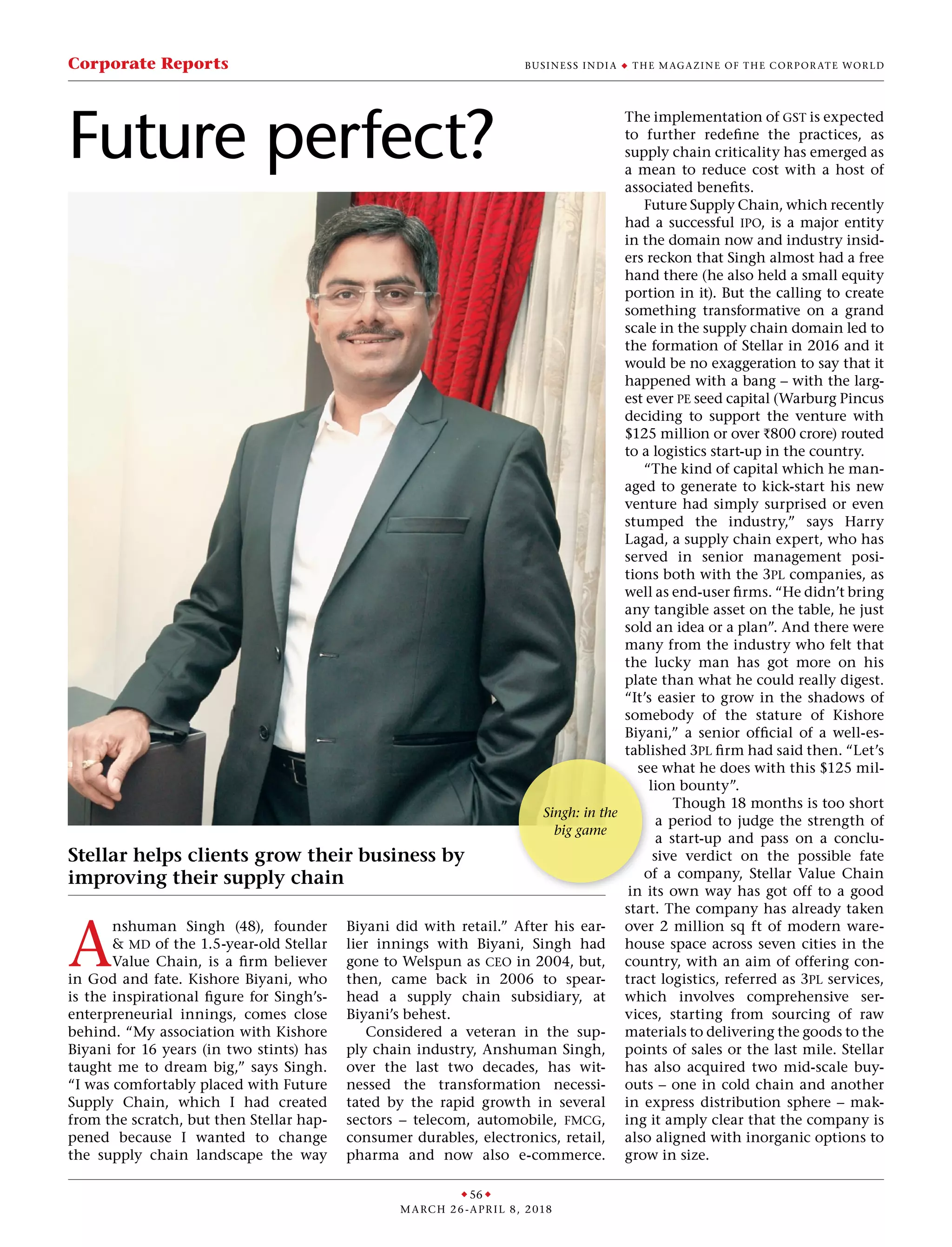 Stellar Value Chain Solutions on Business India | PDF