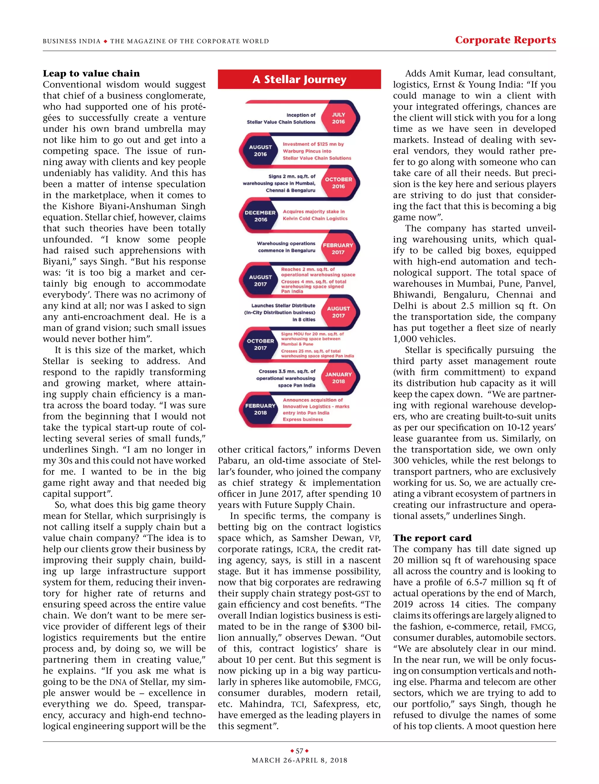 Stellar Value Chain Solutions on Business India | PDF