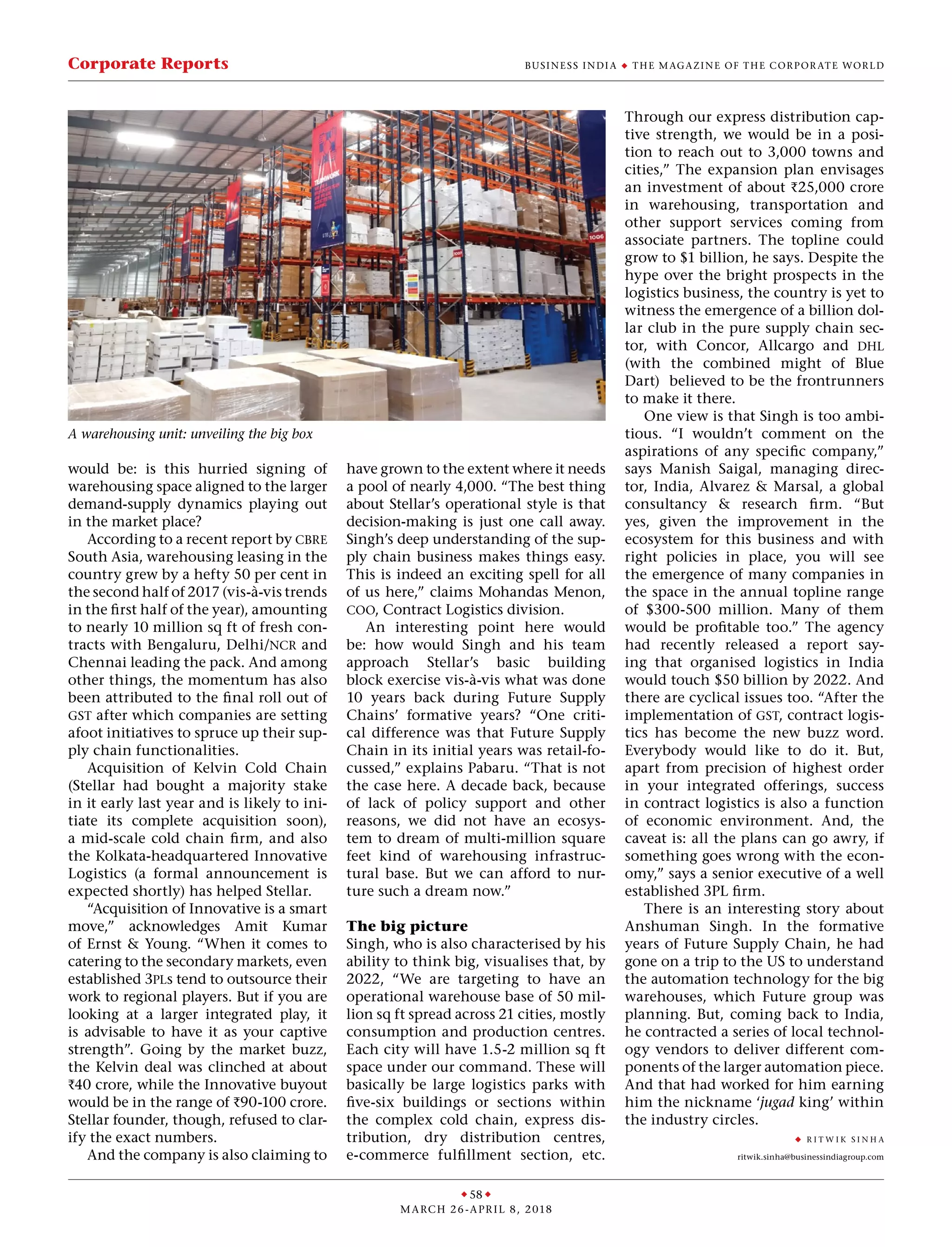 Stellar Value Chain Solutions on Business India | PDF