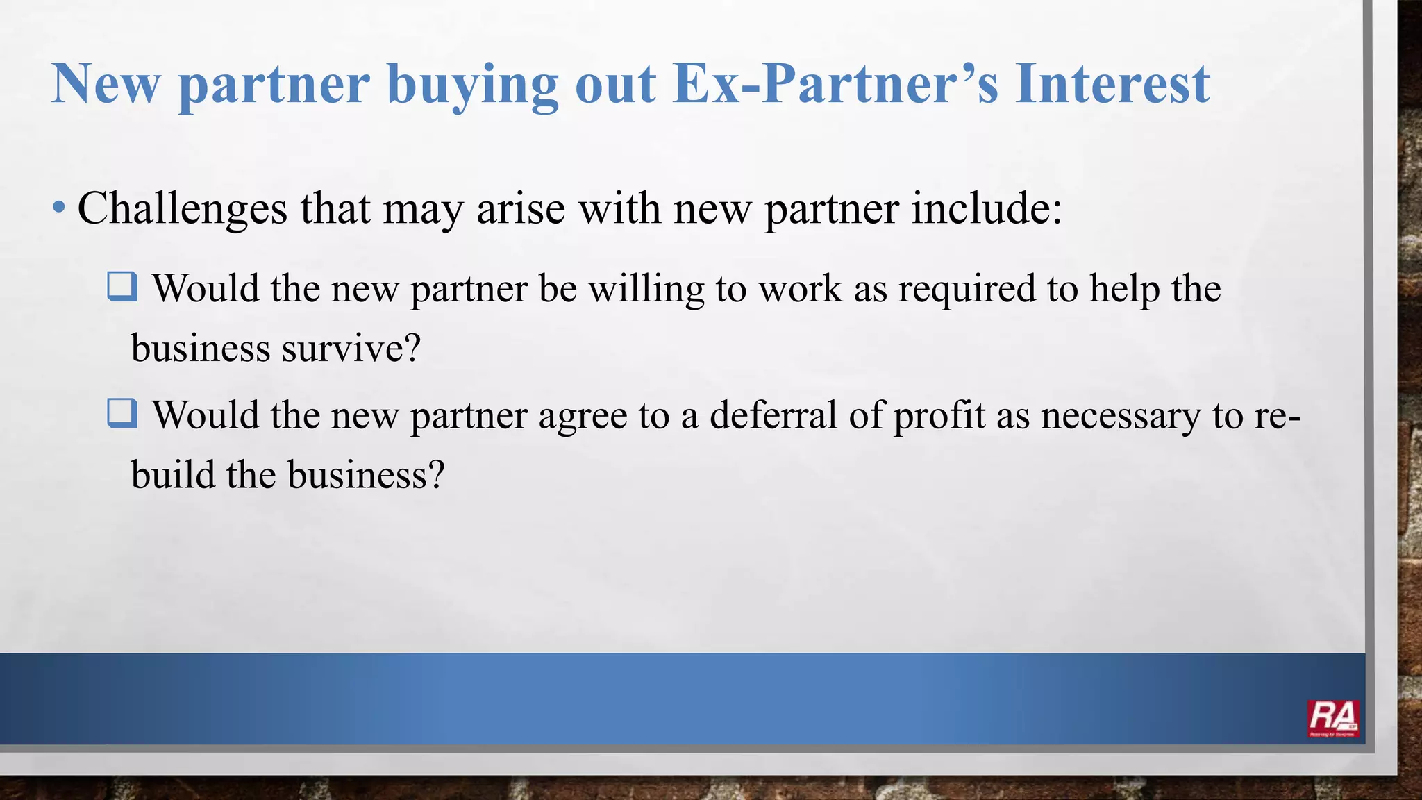 Business Continuity and Succession Planning for a Partnership | PPT