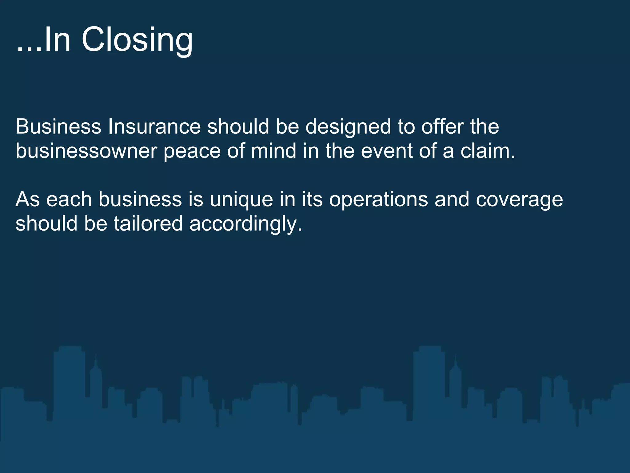 Business Insurance Overview | PPT