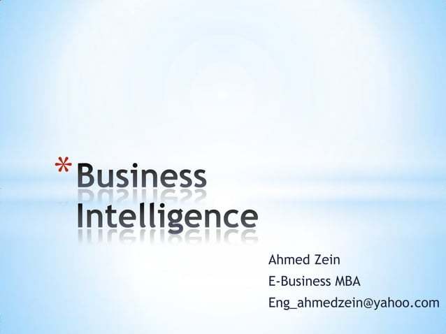 Business intelligence | PPTX