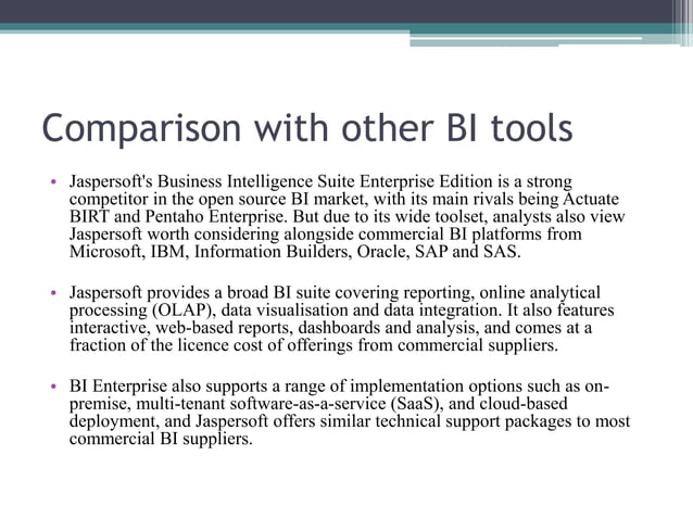 Business Intelligence Tool Jaspersoft | PPT