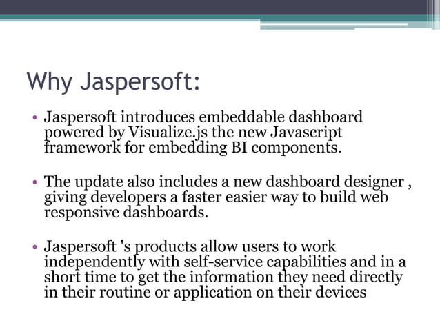 Business Intelligence Tool Jaspersoft | PPT