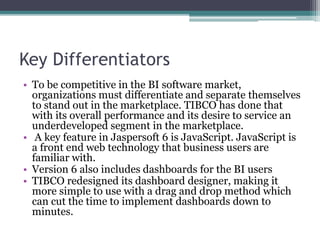 Business Intelligence Tool Jaspersoft | PPTX | Computer Software and Applications | Computing