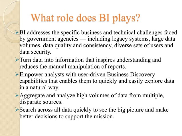 Business intelligence data analytics-visualization | PPT