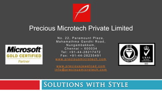 Business Intelligence Precious Microtech | PPTX