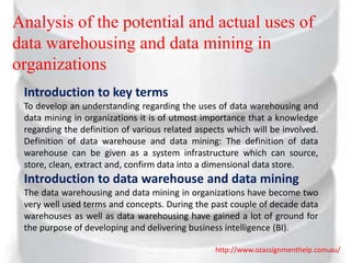 Business intelligence and data warehousing | PPTX