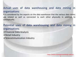Business intelligence and data warehousing | PPTX