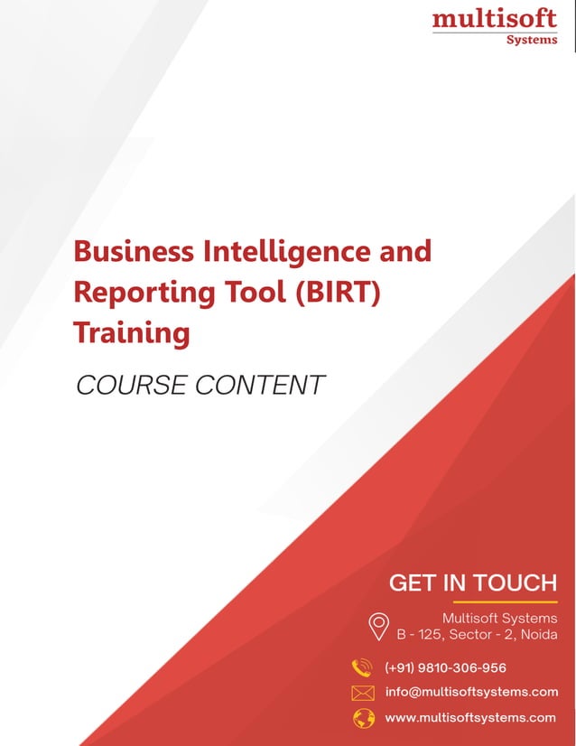 Business Intelligence and Reporting Tool (BIRT) Training | PDF