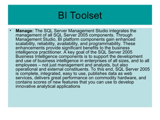 Business Intelligence components.ppt indtro | PPT