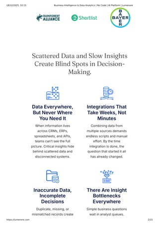Business Intelligence & Data Analytics | No Code | AI Platform ...