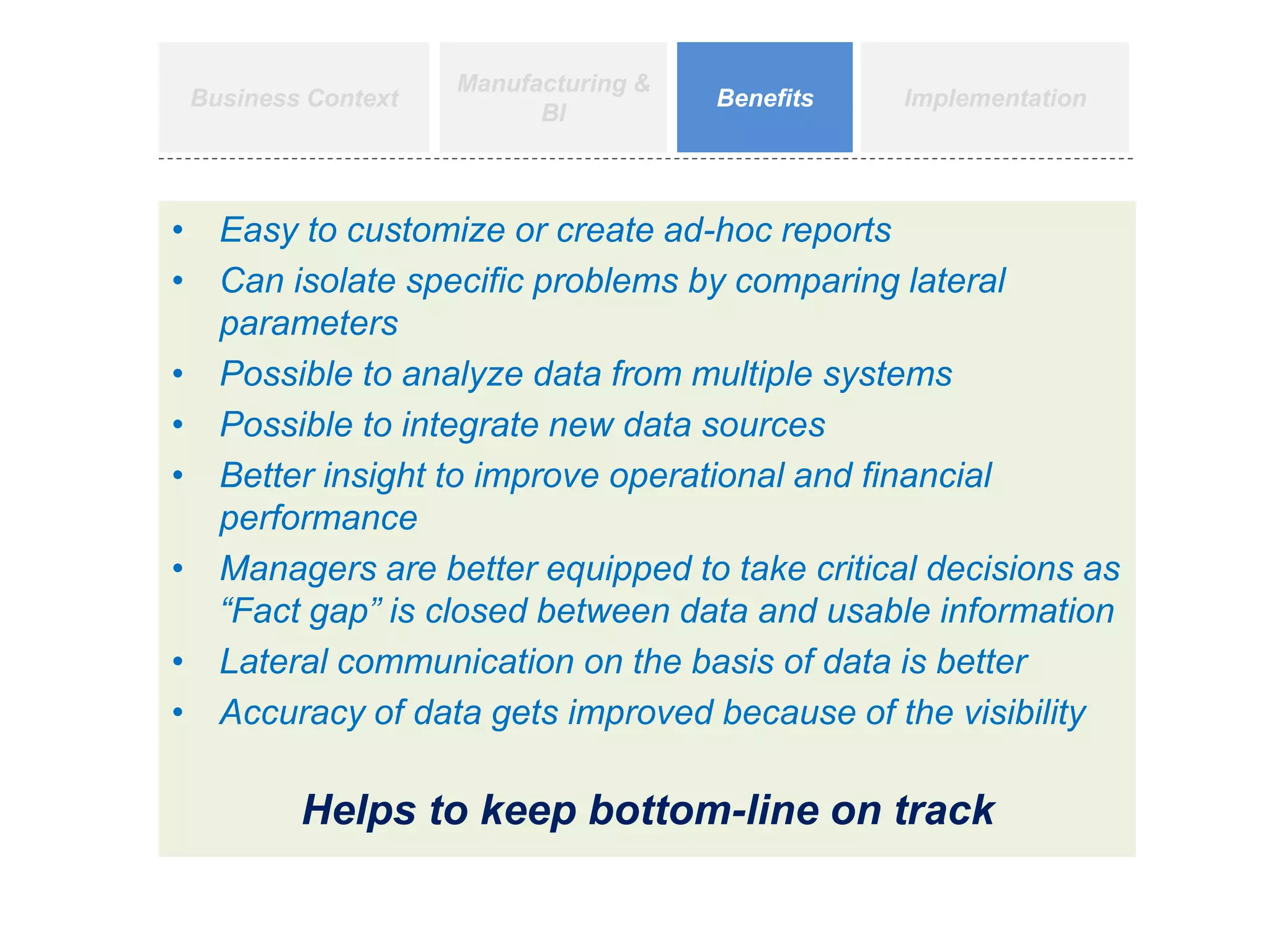 Business intelligence for manufacturing | PPTX