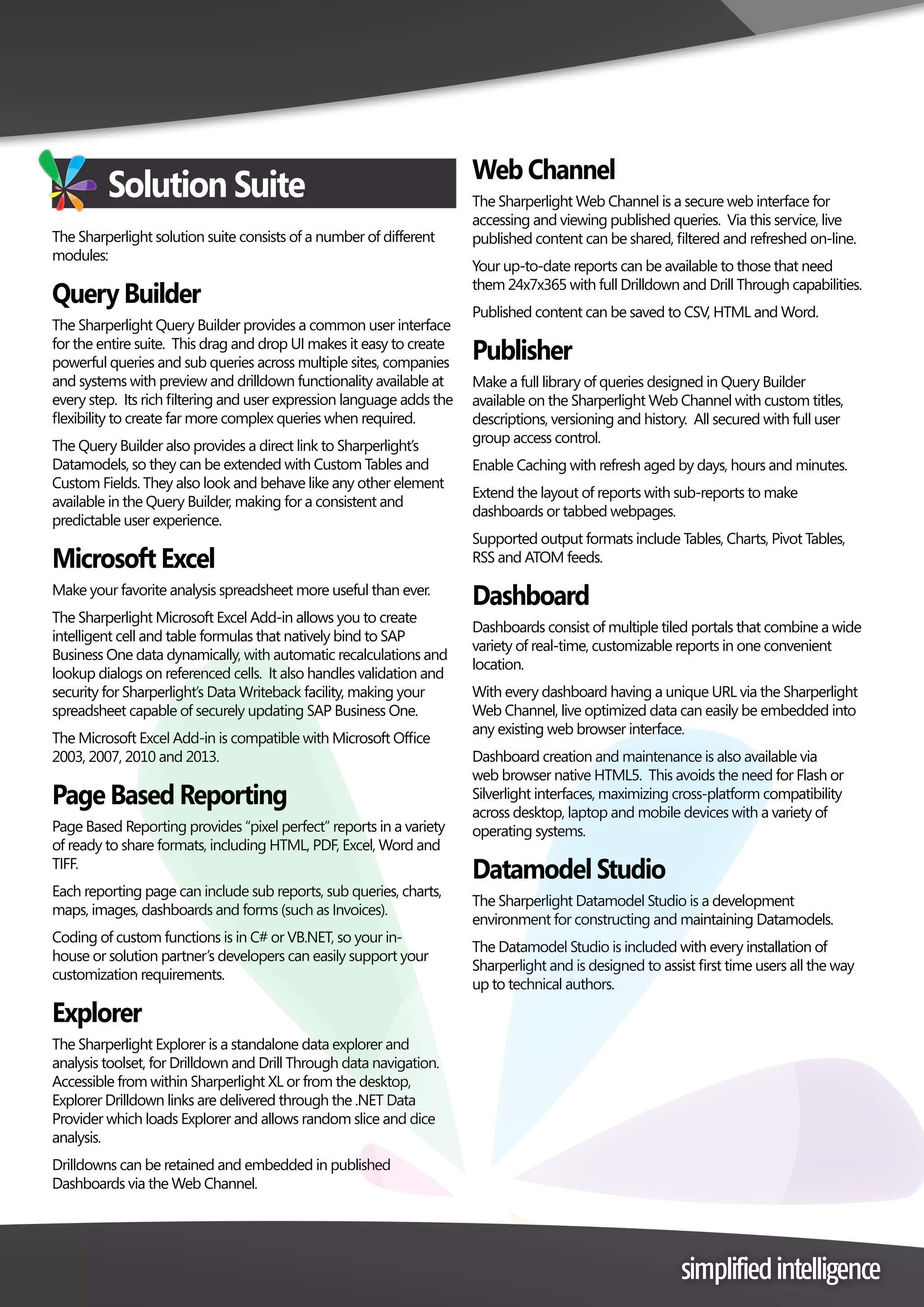 Business Intelligence for users - Sharperlight | PDF