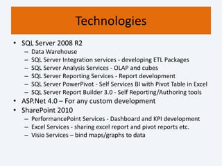 Business intelligence - Microsoft Technologies | PPTX