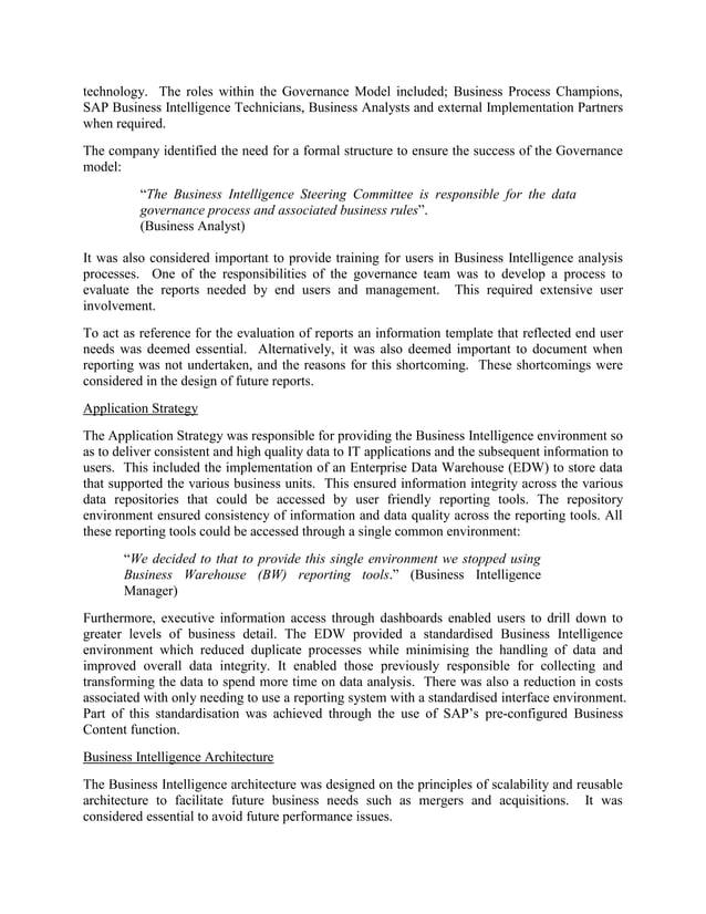 Business intelligence implementation case study | PDF | Business Administration | Business
