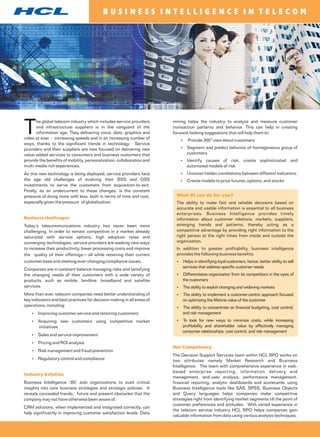 HCLT Brochure: Business Intelligence in Telecom | PDF