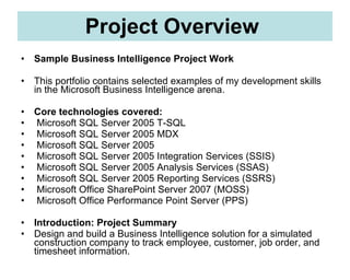 Nitin\'s Business Intelligence Portfolio | PPT