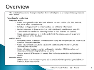 Business Intelligence Portfolio Rahel Thomas | PPT