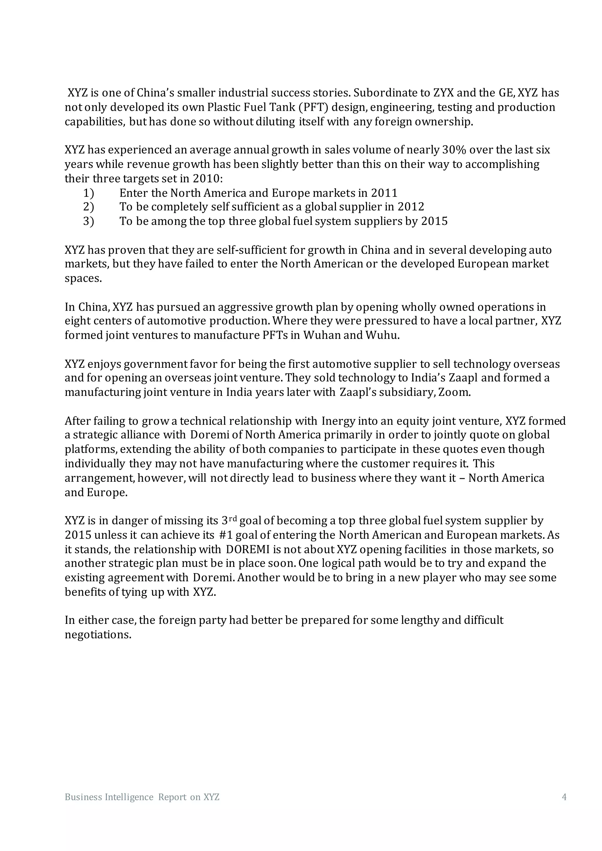 Business intelligence report sample 011312 | PDF