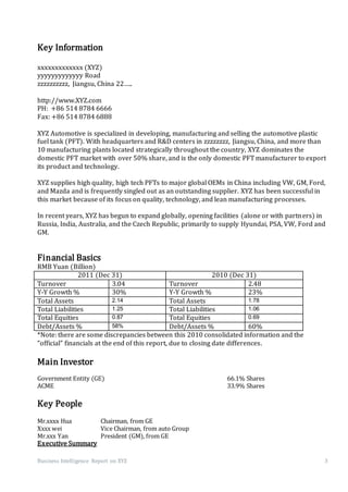 Business intelligence report sample 011312 | PDF