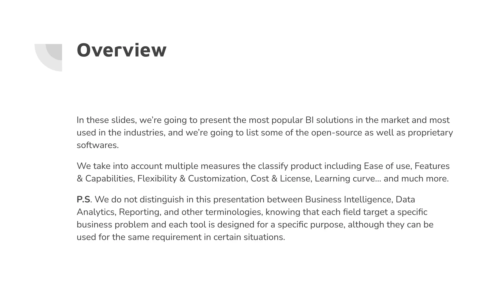 Business Intelligence Software Comparison 2021 | PPT