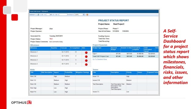 Business Intelligence, Portals, Dashboards and Operational Matrix with ...