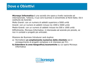 Microsys Informatica cerca BUSINESS INTRODUCER | PDF