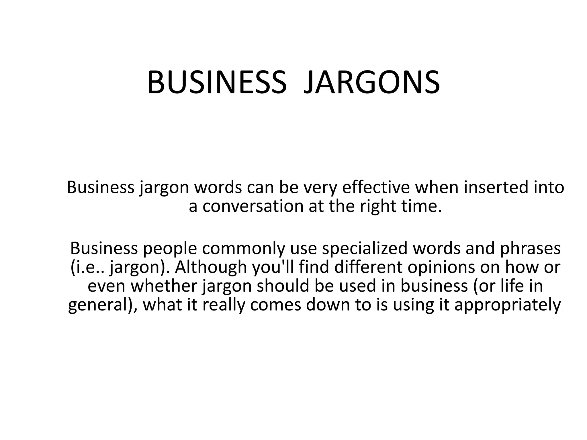Business Jargons | PPTX