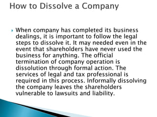 Company Dissolution and Its Types | PPTX