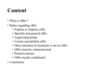 Offer & Rules Regarding Offer | PPT